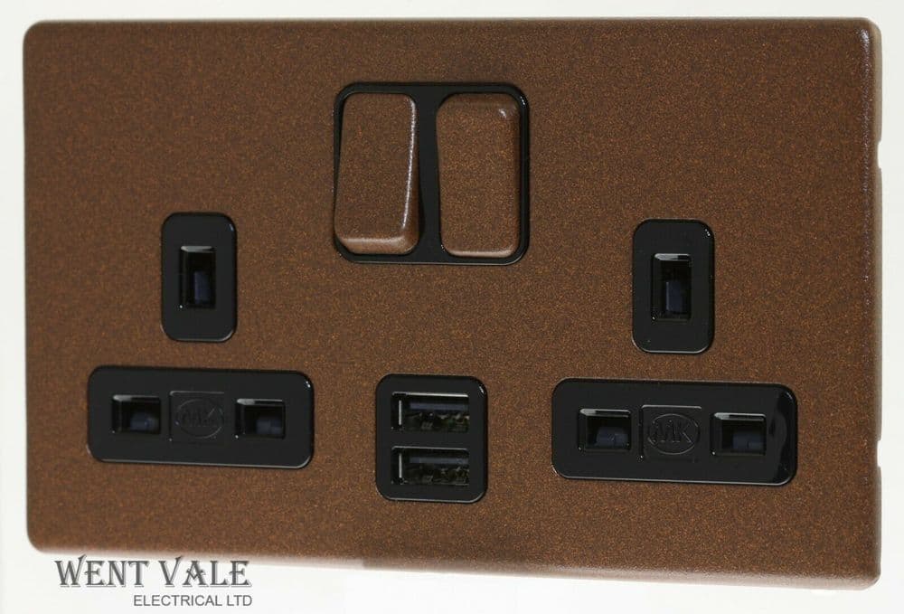 MK Aspect Range - K24343 TCO B - 13a 2g Double Pole Switched Socket 2 ...