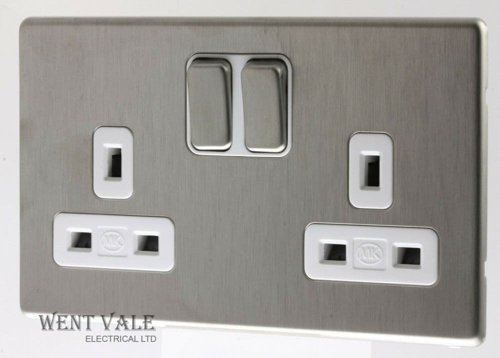 MK Aspect Range - K24347 BSSW - 13a Twin Double Pole Switched Socket ...