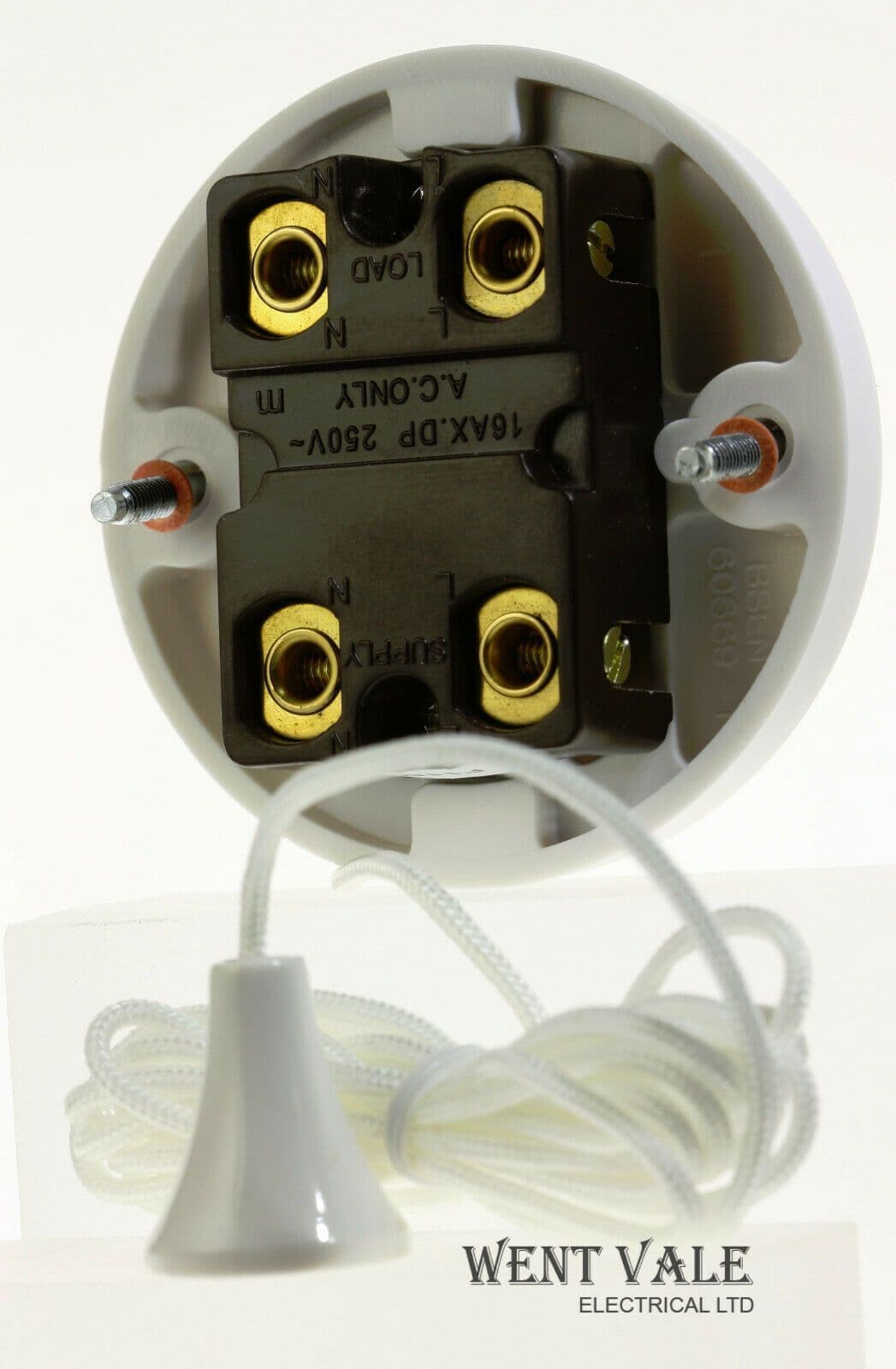 MK Ceiling Accessories - 1351 WHI - 16a D/Pole Pull Switch Without ...