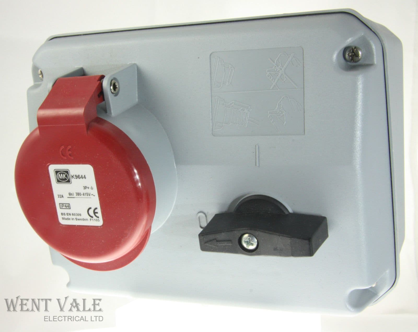 MK Commando - K9644 RED - 32a 380-415v Horizontal Interlocked Switch ...