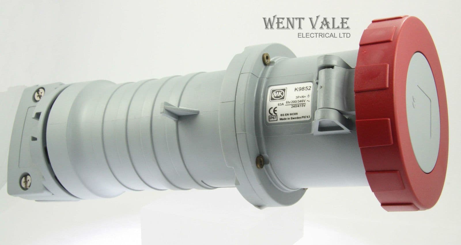 MK Commando - K9852 RED - 63 Amp 3 PIN N E 380-415v Watertight IP67 Skt New