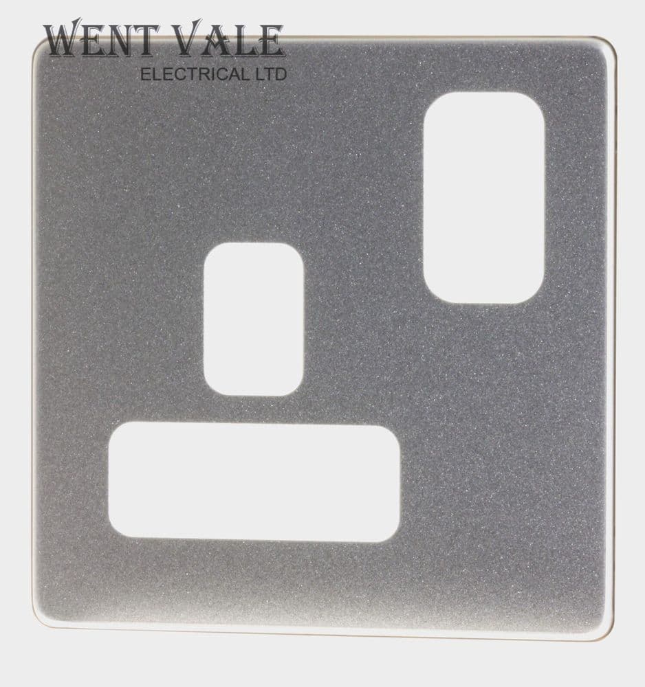 MK Dimensions - MHFP014SSTW - 13a 1 Gang Switched Socket Outlet Front Plate