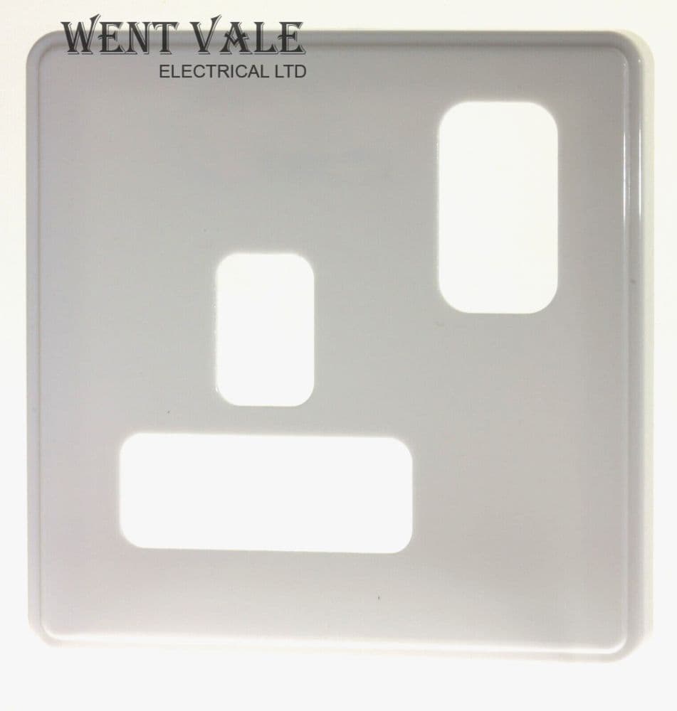 MK Dimensions - MHFP014WHI - 13a 1 Gang Switched Socket Outlet Front Plate