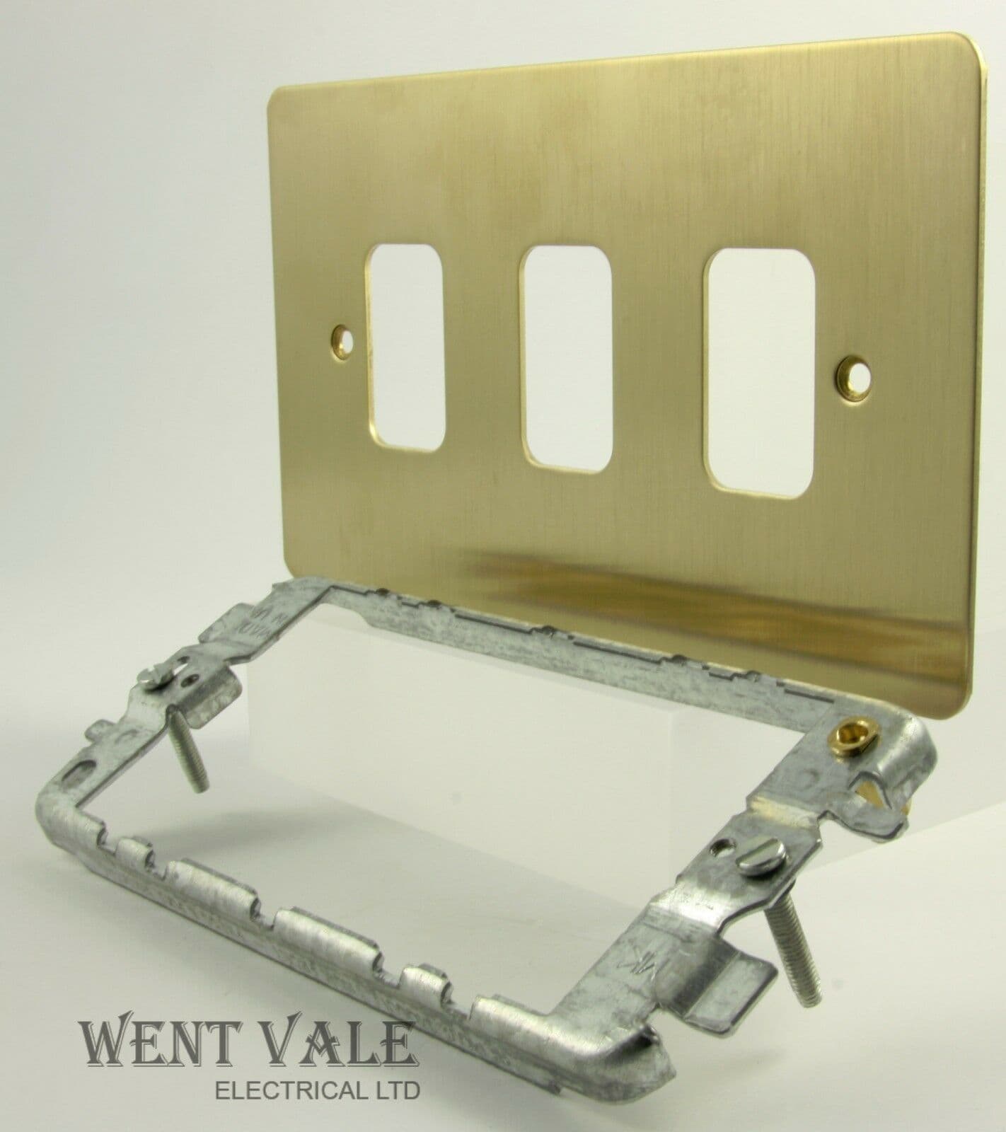 MK Edge - K14333 BBR - 3 Module Face Plate and Yoke For Grid Switch ...