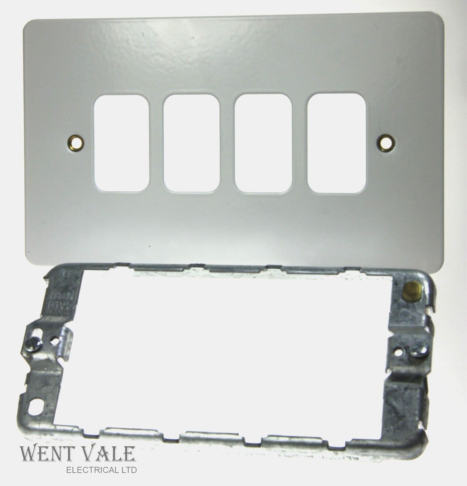 MK Edge - K14334 WHI - 4 Module Face Plate and Yoke For Grid Switch ...