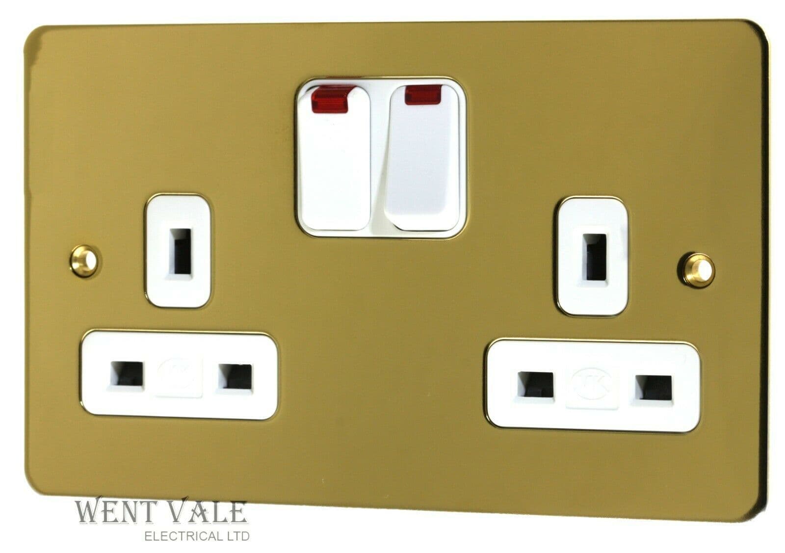 MK Edge - K14647 PBR W - 13a Twin Dual Earth Socket With Neon in ...