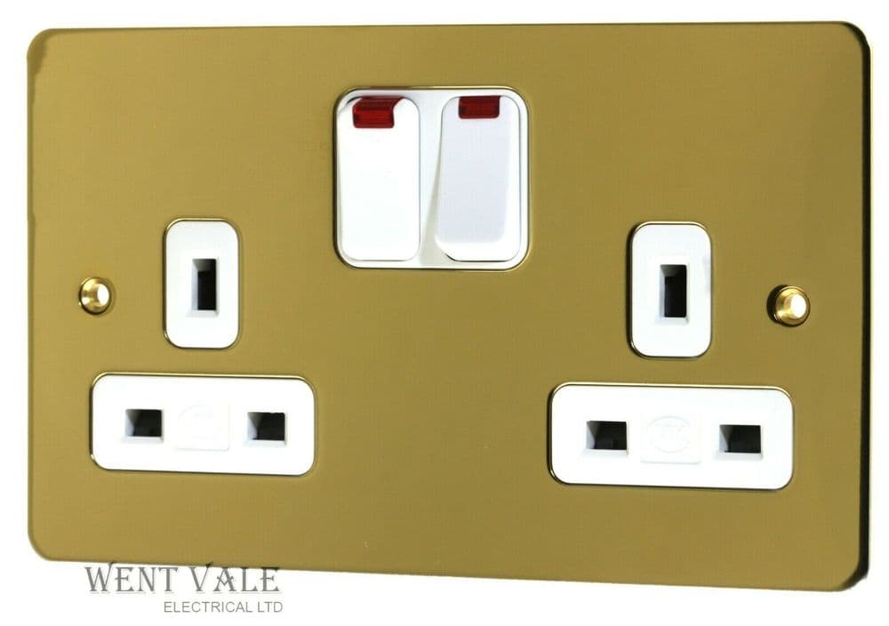 MK Edge - K14647 PBR W - 13a Twin Dual Earth Socket With Neon in ...