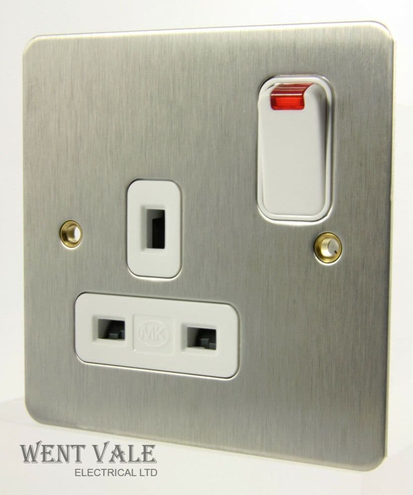 MK Edge - K14657 BSS W - 13a One Gang Single Socket With Neon in ...