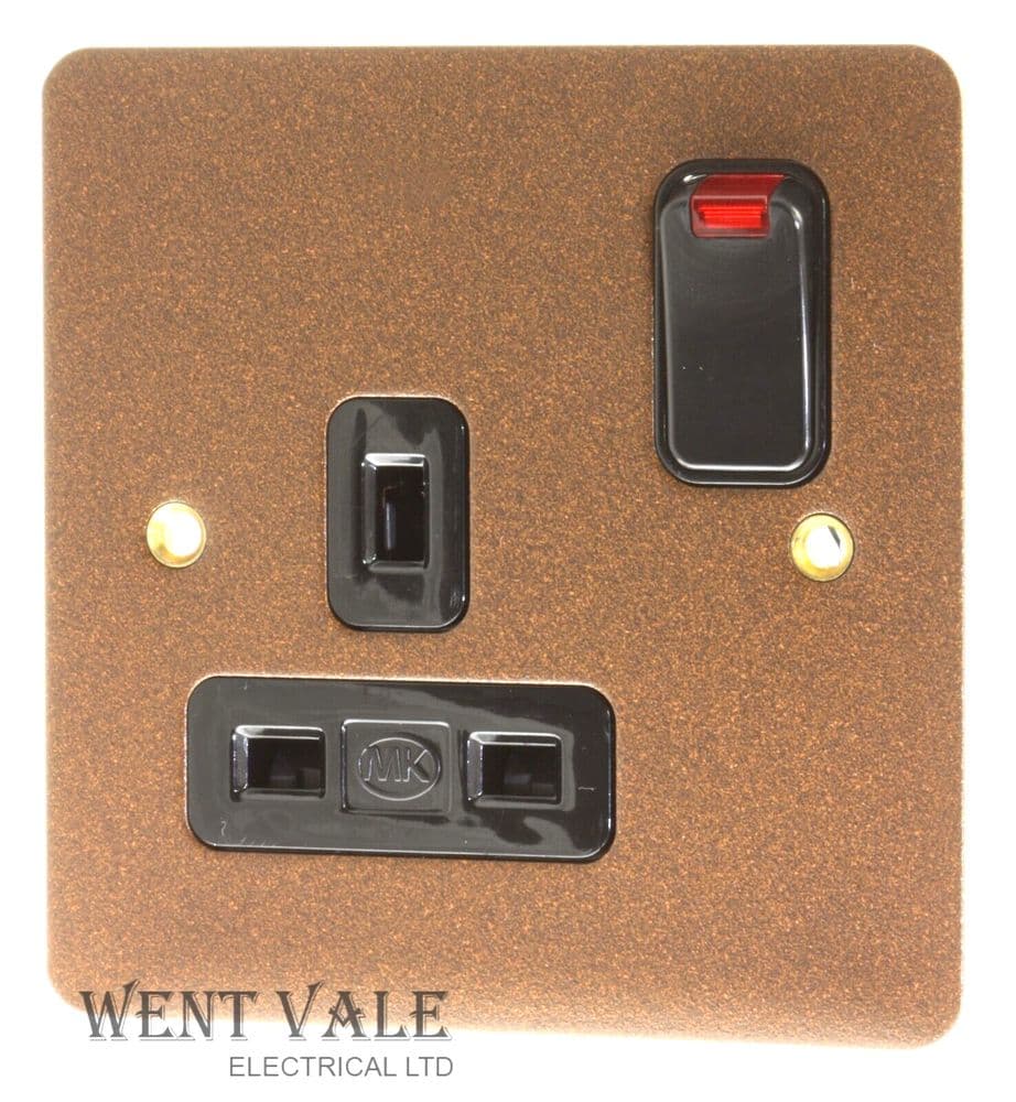 MK Edge - K14657 TCO B - 13a One Gang Single Textured Copper Socket ...