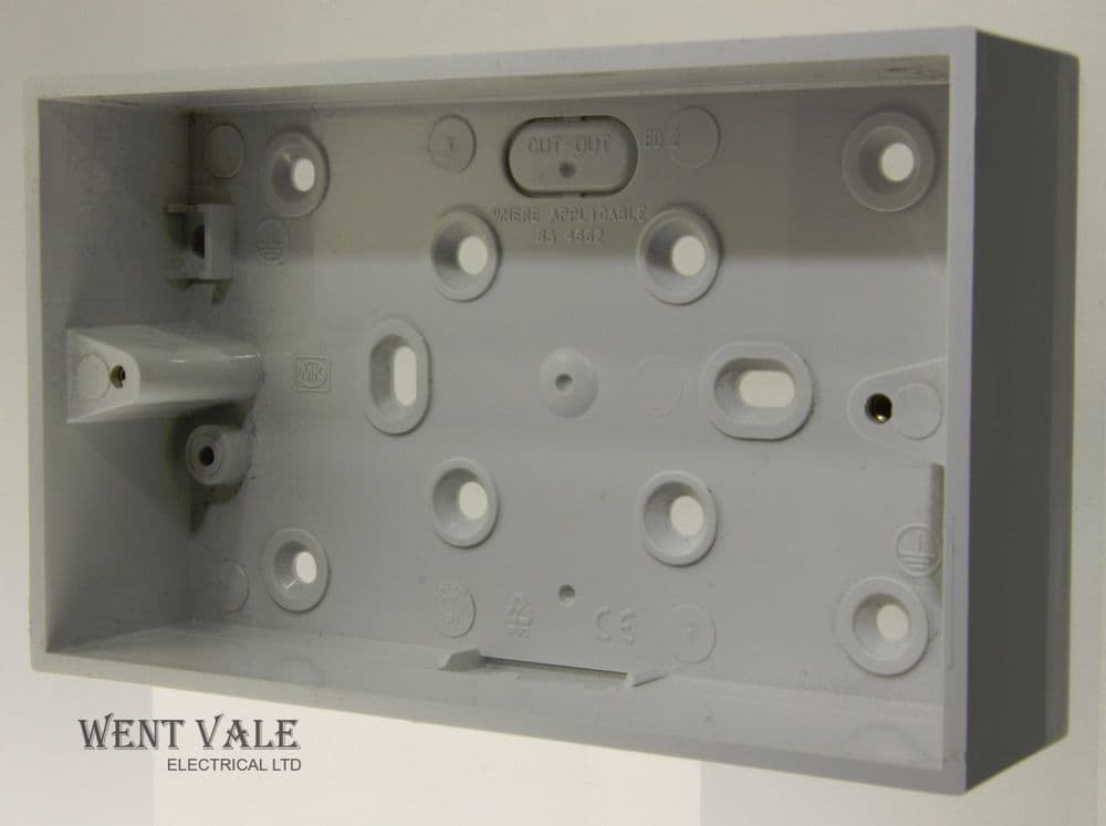 MK Egatube - ESU2721 WHI - 2g 32mm Deep Surface PVC Box With Square K/O