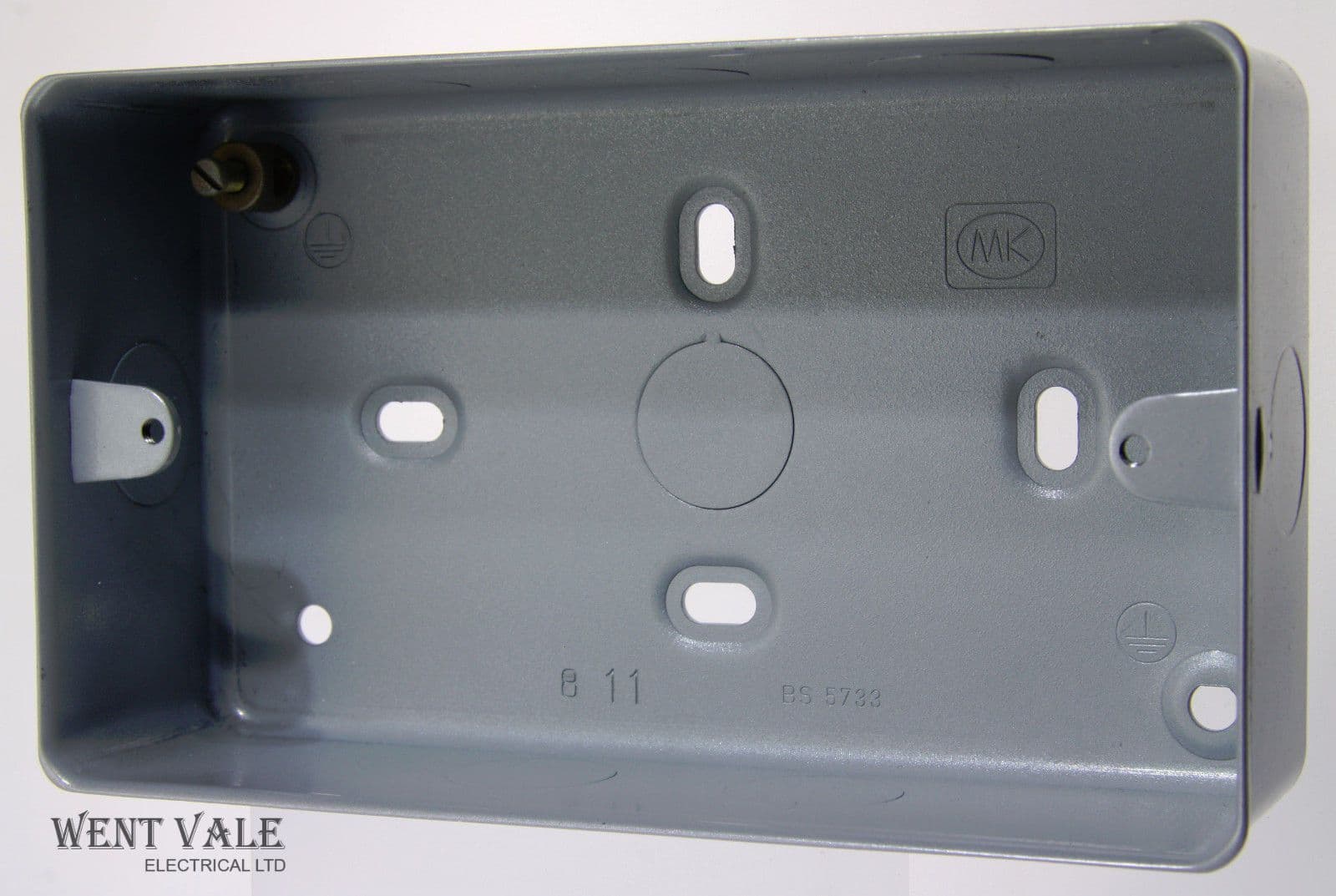 MK Electric Boxes - K2214 ALM - Twin 41mm Deep Surface Metal Box With ...