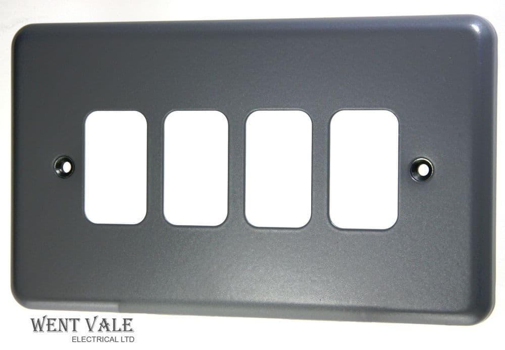 MK Grid/Metalclad Plus - K3494 ALM - 4 Module Switch Plate Unused