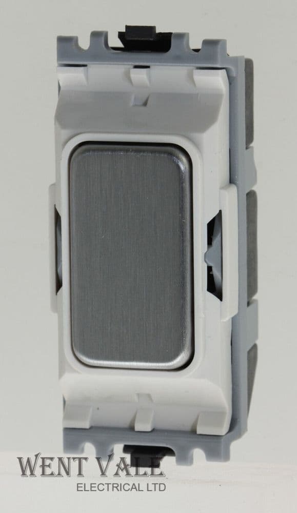 MK Grid Plus - K4880 BSS W - Blank Switch Module with Brushed Steel Insert