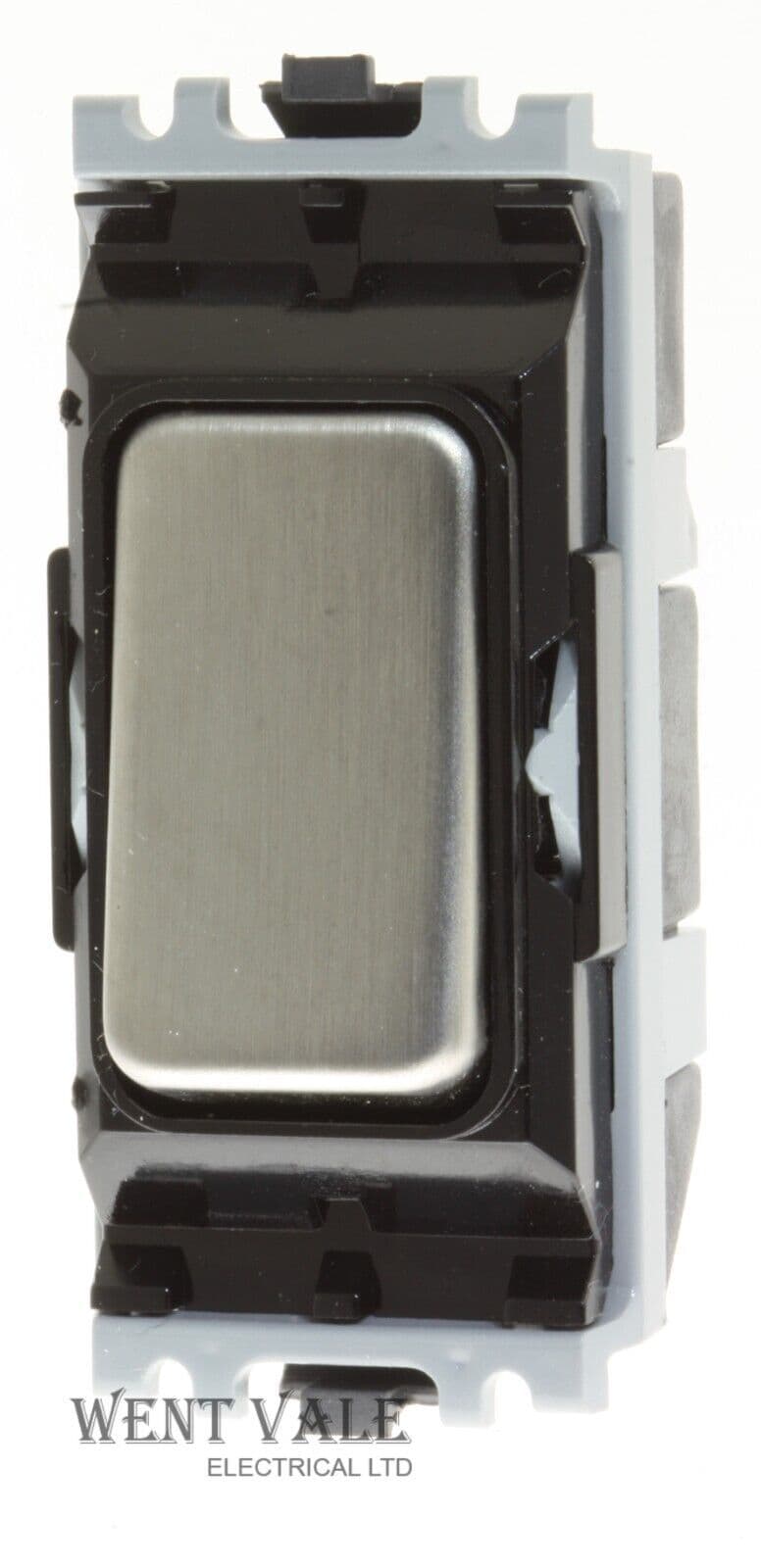 MK Grid Plus - K4882 BSS B - 10a Two Way Switch Module Brushed Steel Rocker