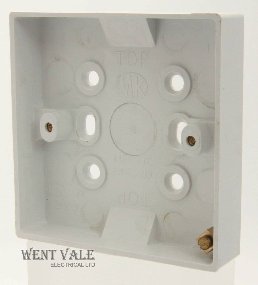 MK Logic Plus - 2120 WHI - 1g 16mm Deep Surface High Impact PVC Box Unused