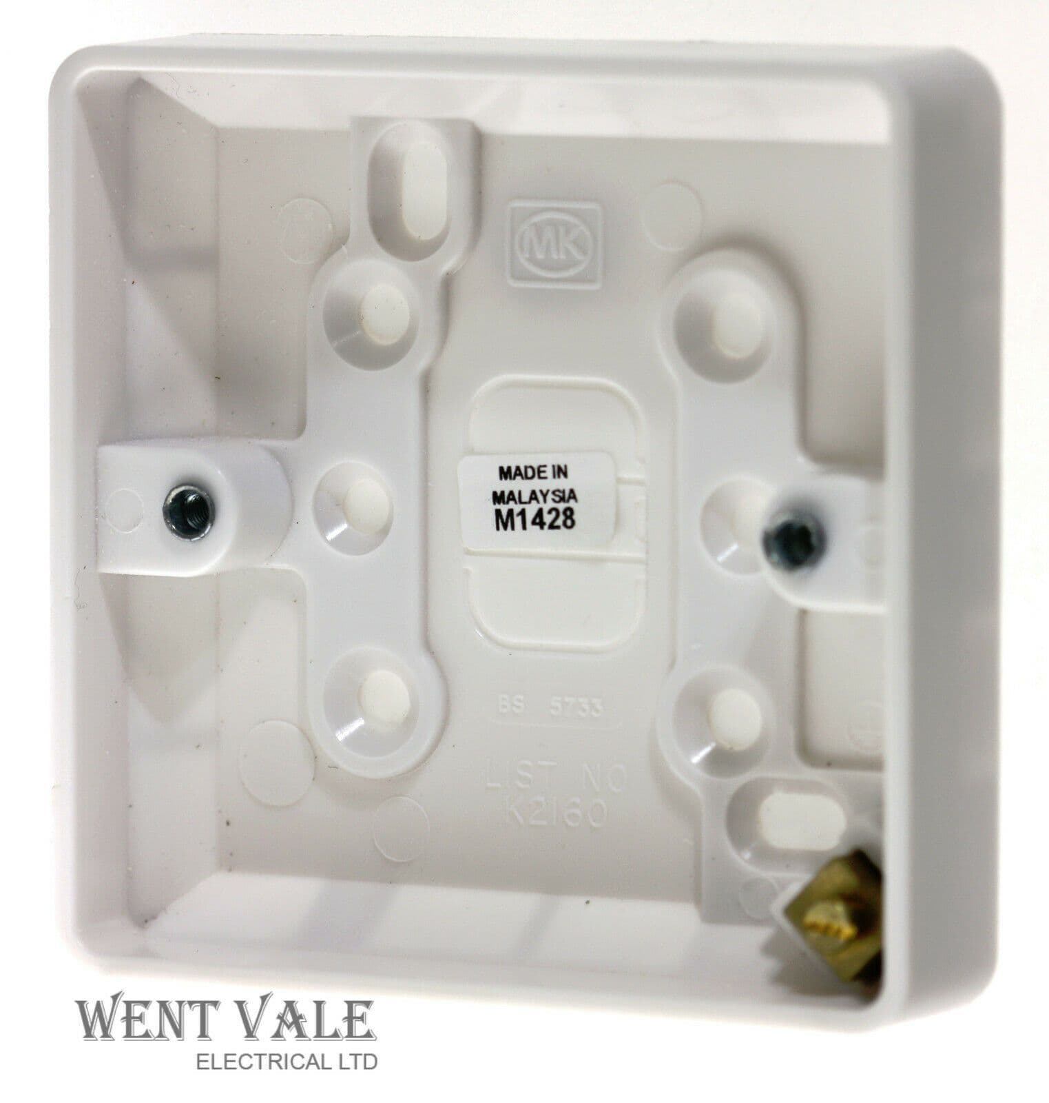MK Logic Plus - K2160WHI - 16mm Deep Moulded Single Surface Switch Box New