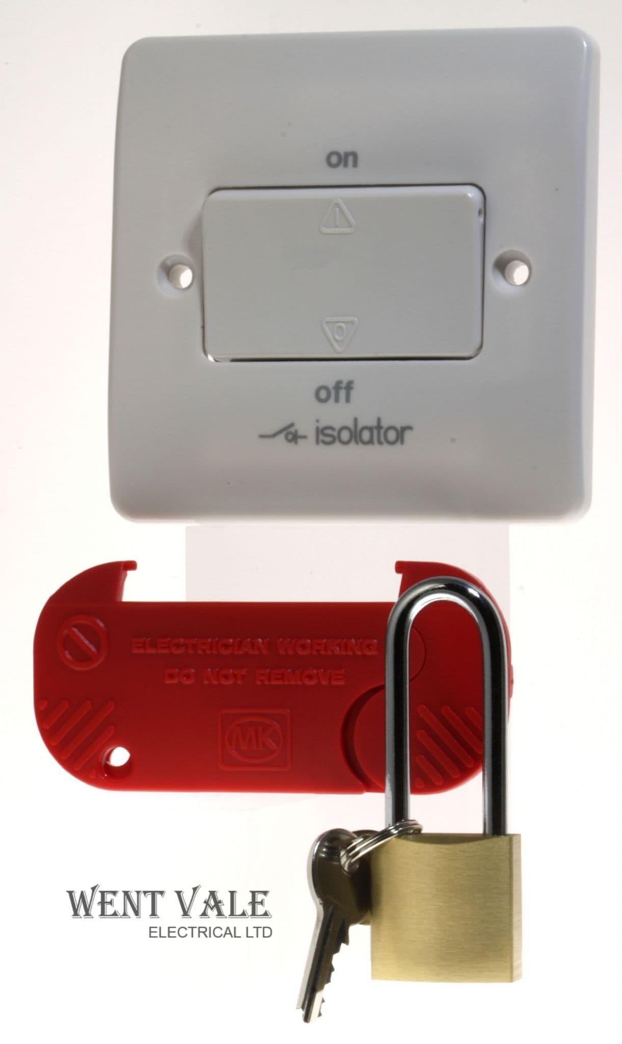 MK Logic Plus - K4857 WHI - 10a Three Pole Fan Isolator With Lock & Key New