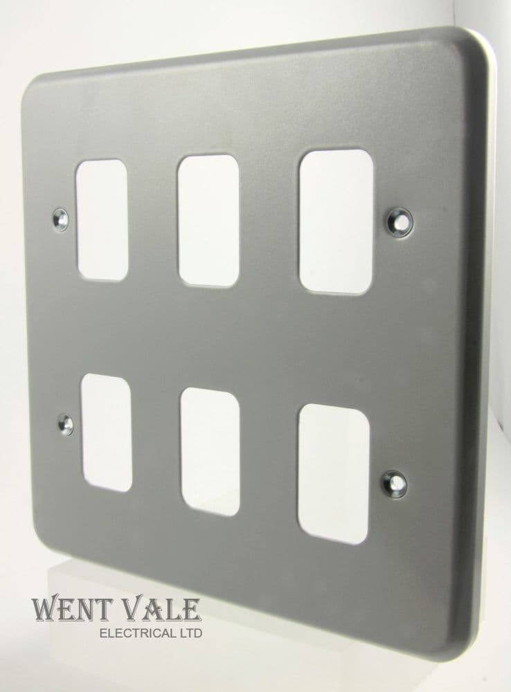 MK Metalclad Plus - K3496 ALM - 6 Module Switch Plate Un-used