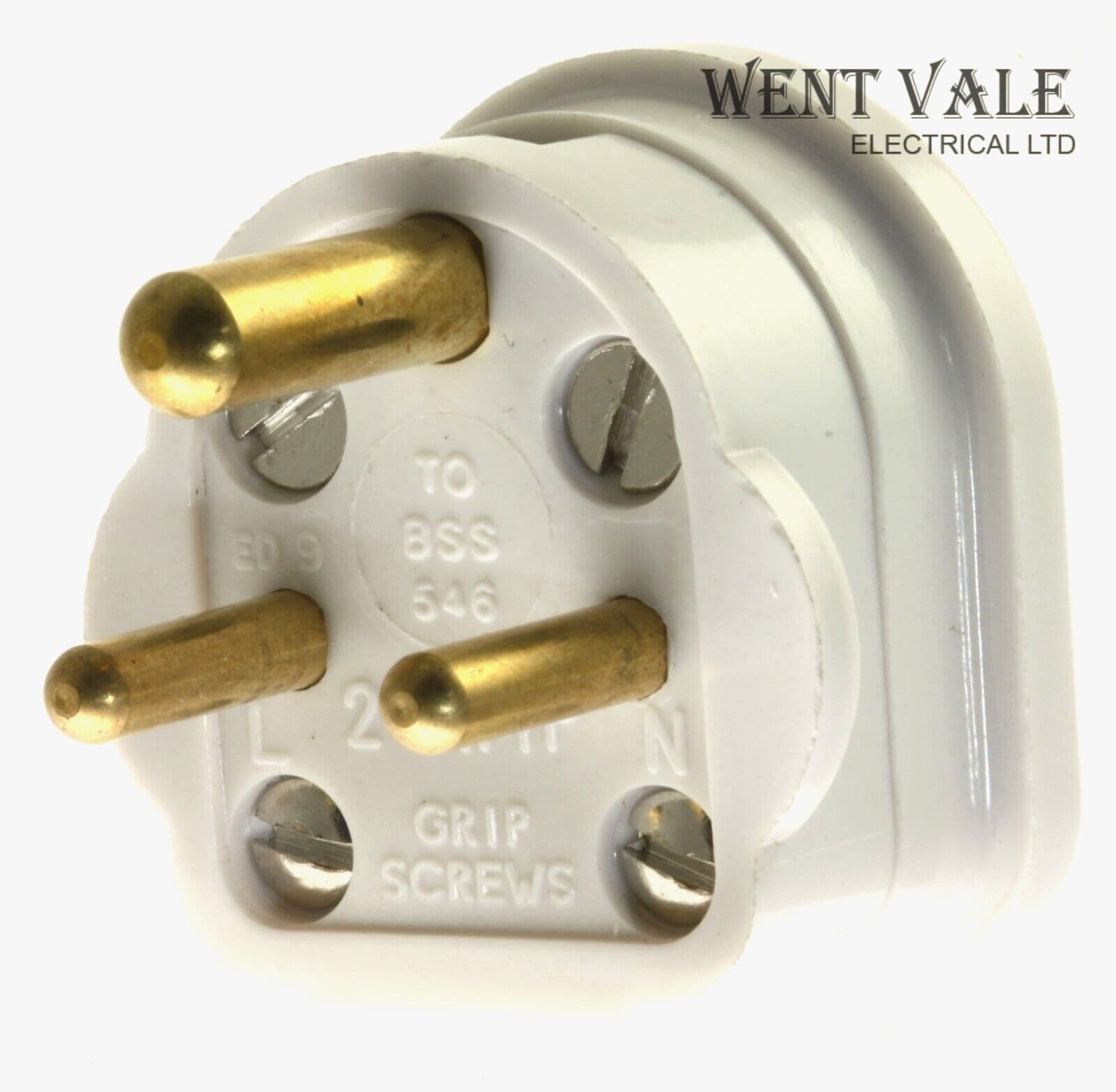 MK Plugs and Adaptors - 502 WHI - 2a Round Pin Plug New