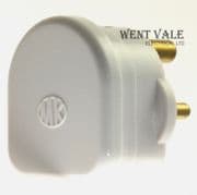 MK Plugs and Adaptors - 502 WHI - 2a Round Pin Plug New