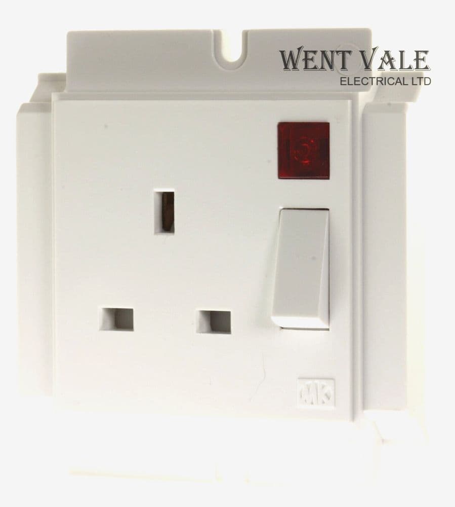 MK Powerlink Plus - 1950 WHI - Plug-On 13a Switch Socket Outlet with Neon