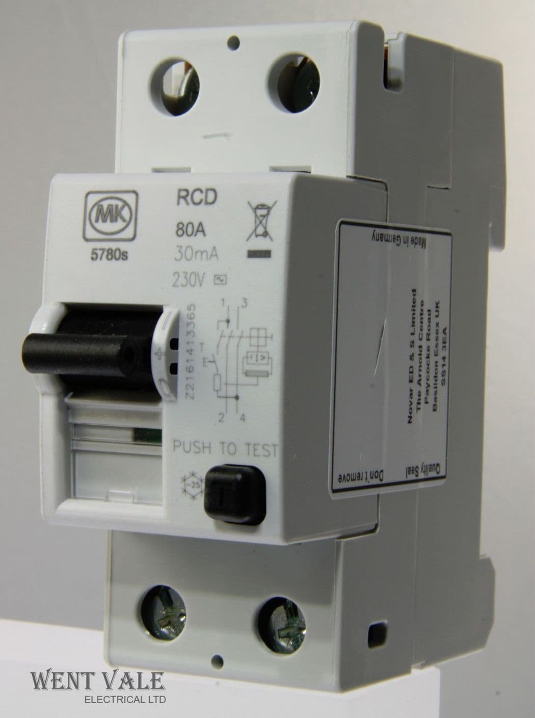 MK Sentry 5780s - 80a 30mA Double Pole RCD Un-used