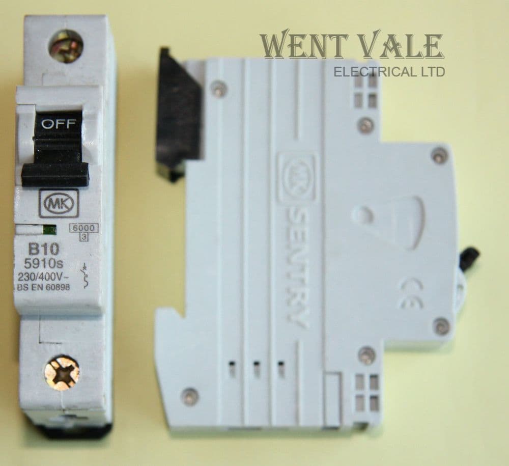 MK Sentry - 5910s - 10a Type B Single Pole MCB Used