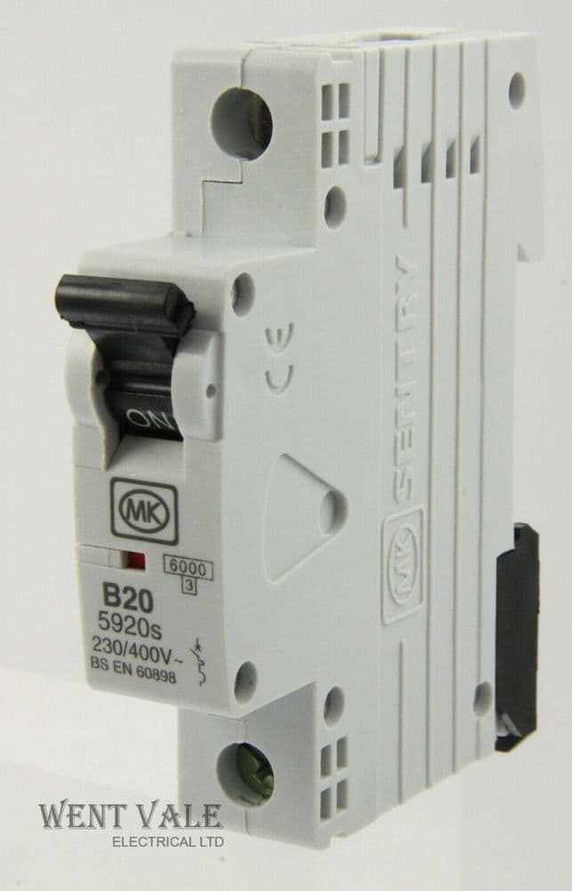 MK Sentry - 5920s - 20a Type B Single Pole MCB Unused
