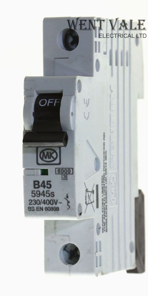 MK Sentry - 5945s - 45a Type B Single Pole MCB Unused