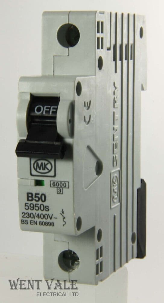 MK Sentry - 5950s - 50a Type B Single Pole MCB Used