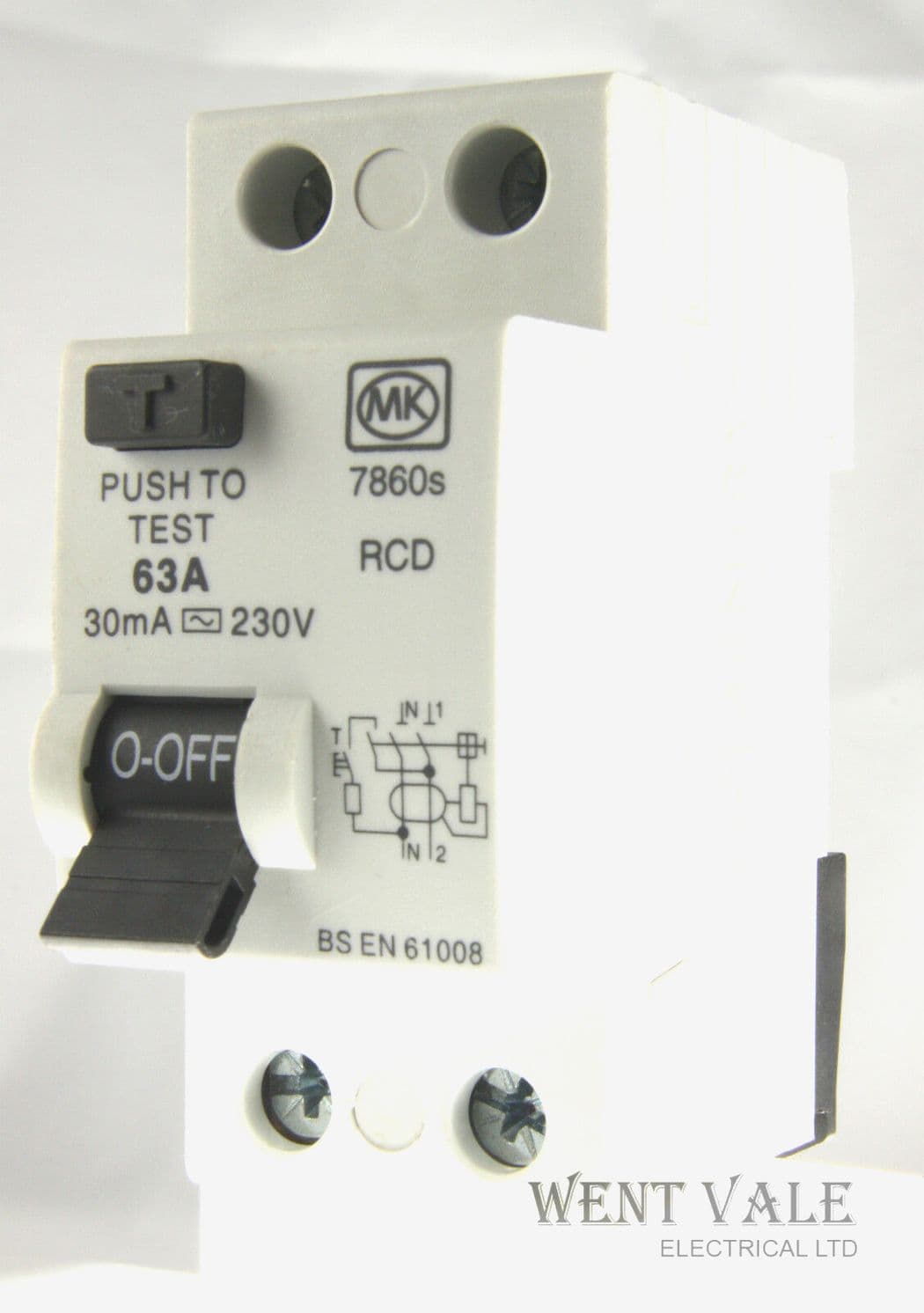 MK Sentry 7860s - 63a 30mA Double Pole Class AC RCD Unused