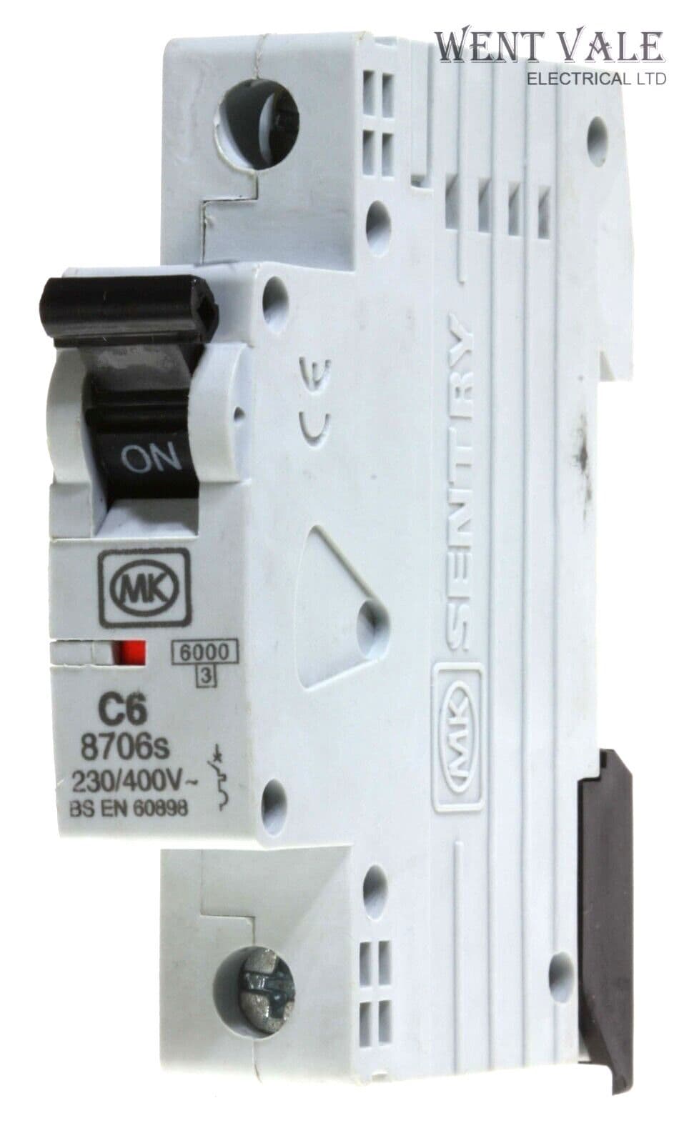 MK Sentry - 8706s - 6a Type C Single Pole MCB Unused