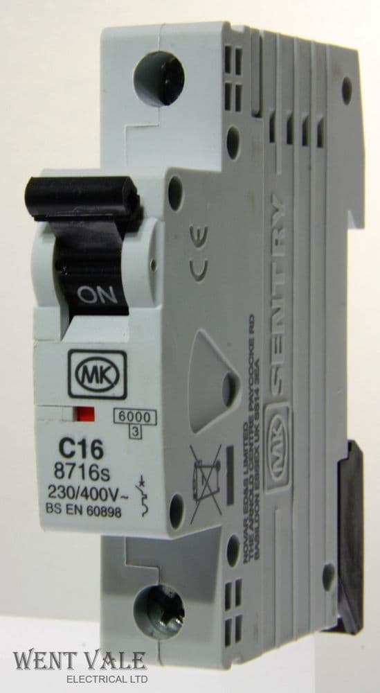 MK Sentry - 8716s - 16a Type C Single Pole MCB New