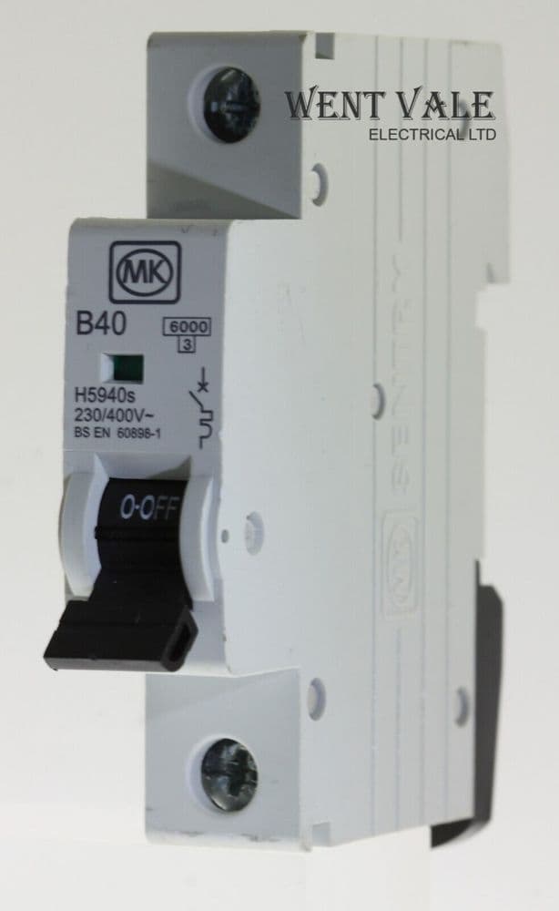 MK Sentry - H5940s - 40a Type B Single Pole MCB S6 Model Unused