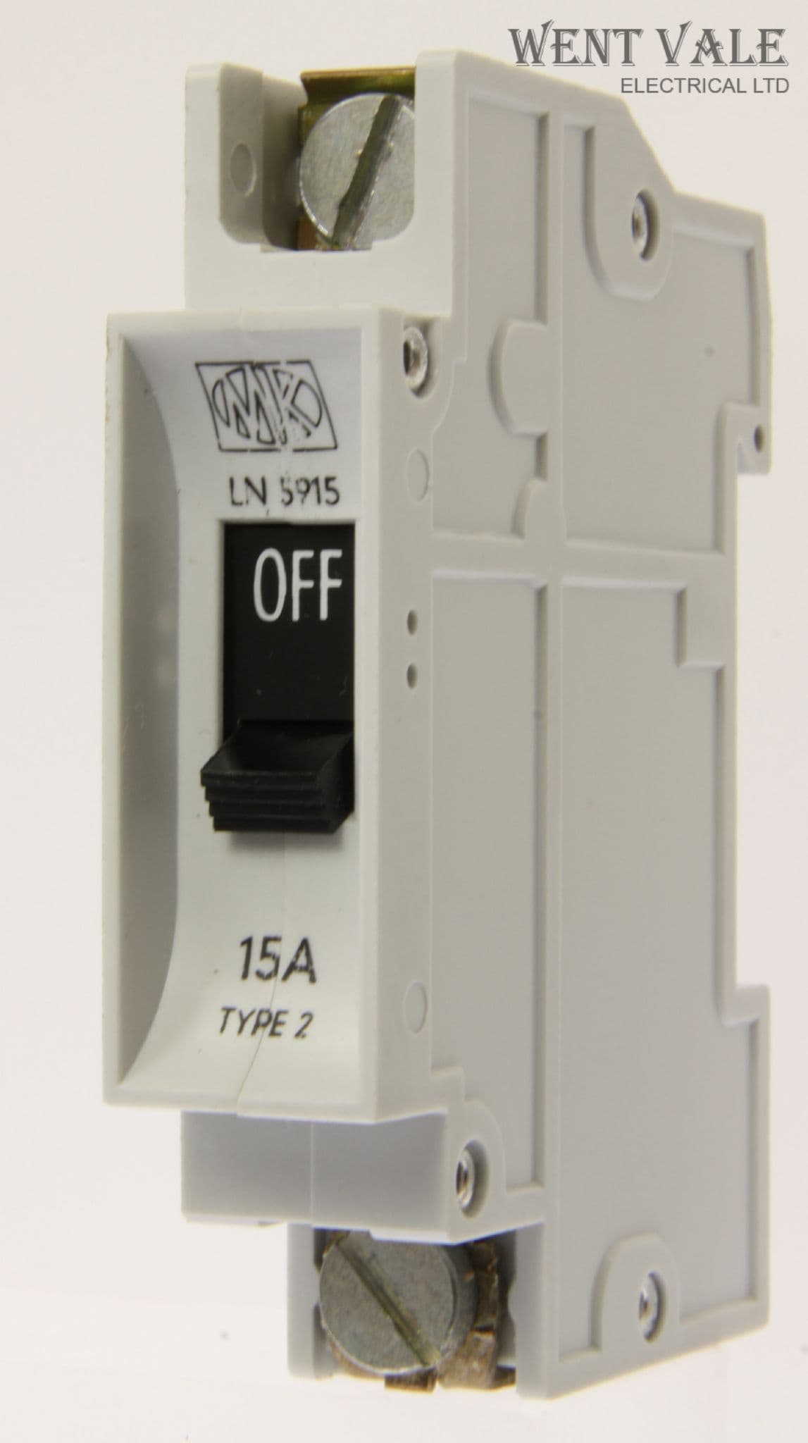 MK Sentry - LN5915 - 15a Type 2 Single Pole MCB Used