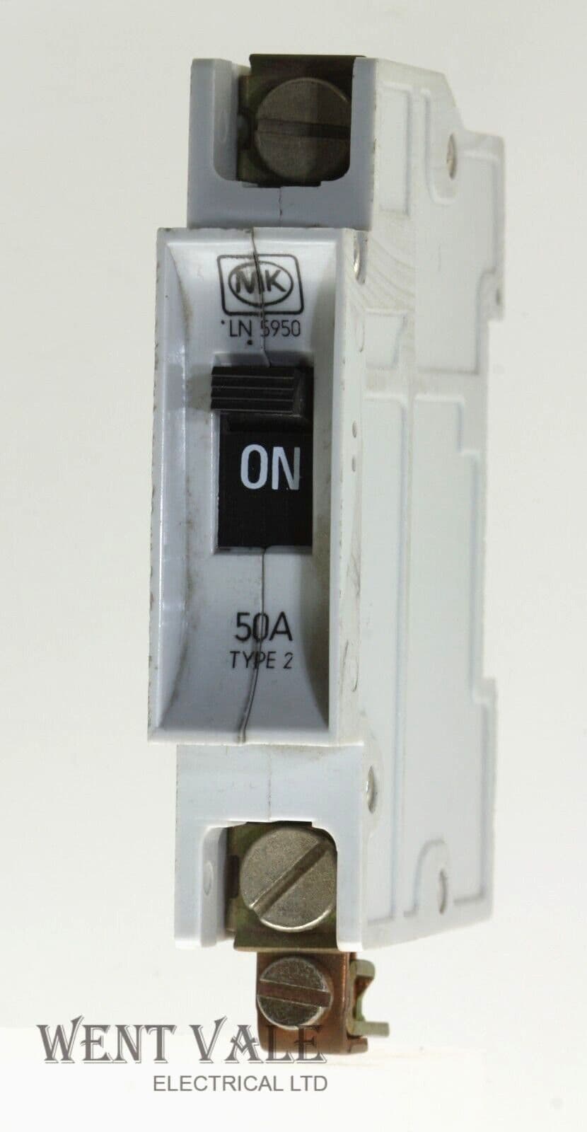 MK Sentry - LN5950 - 50a Type 2 Single Pole MCB Used