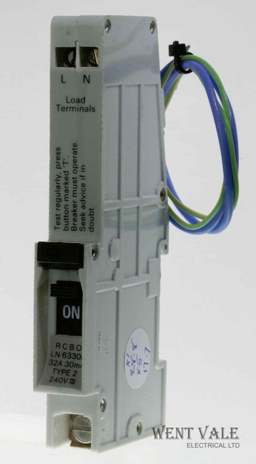MK Sentry - LN6330s - 32a 30mA Type 2 Single Pole RCBO Used