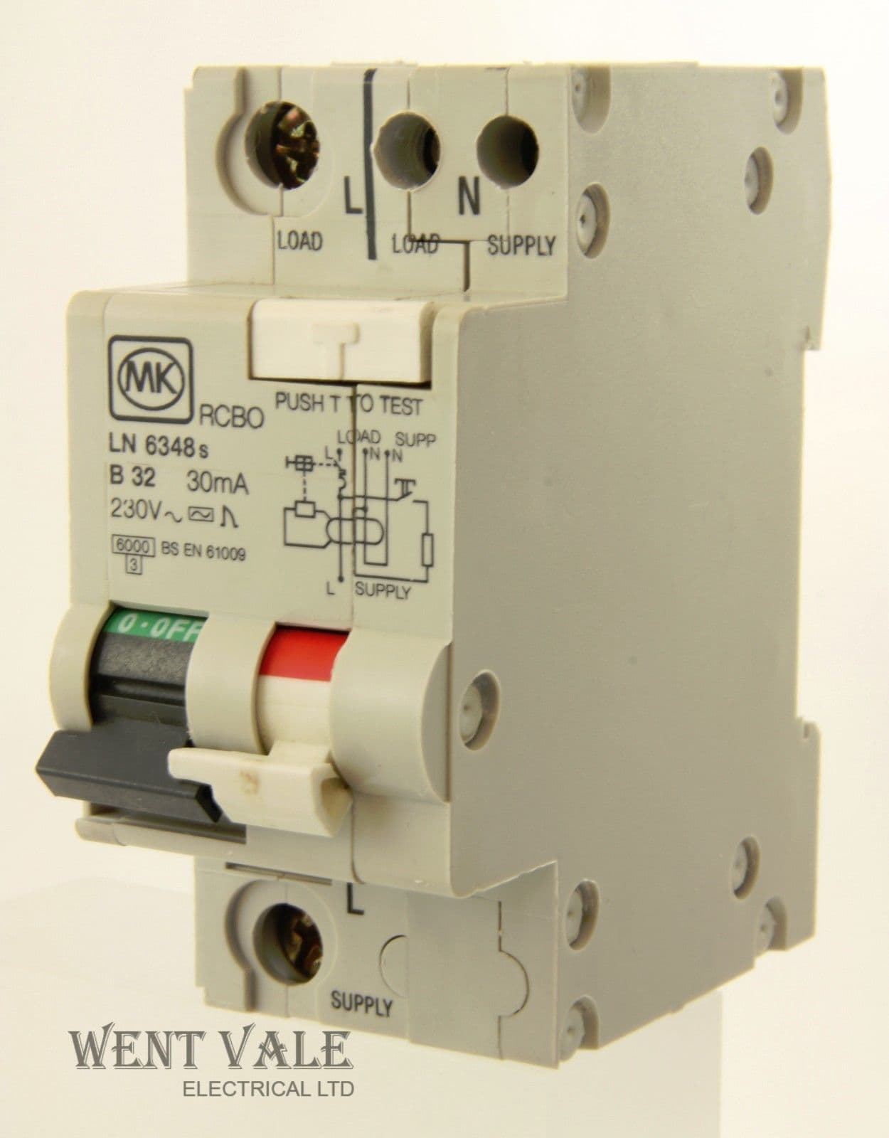 MK Sentry - LN6348s - 32a 30mA Type B Double Pole RCBO Used