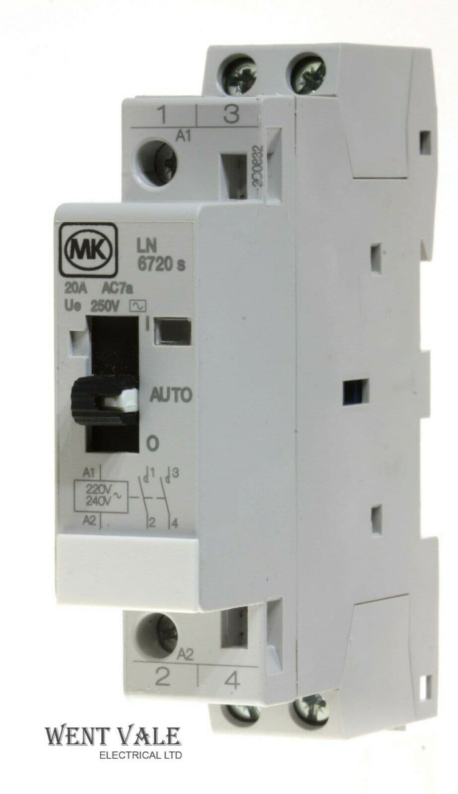 MK Sentry LN6720s - 20a Double Pole N/O Contactor 240v Coil With Manual ...