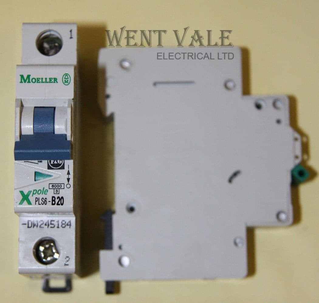 Moeller/F&G - X Pole PLS6-B20-DW - 20a Type B Single Pole MCB Used