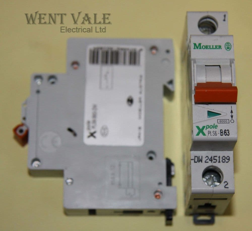Moeller X Pole - PLS6-B63-DW - 63a Type B Single Pole MCB New
