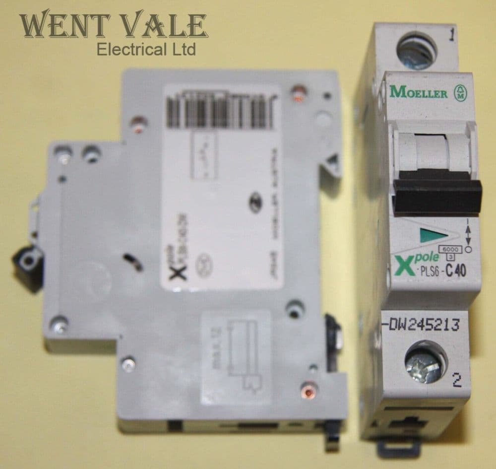 Moeller - X Pole PLS6-C40-DW - 40a Type C Single Pole MCB New