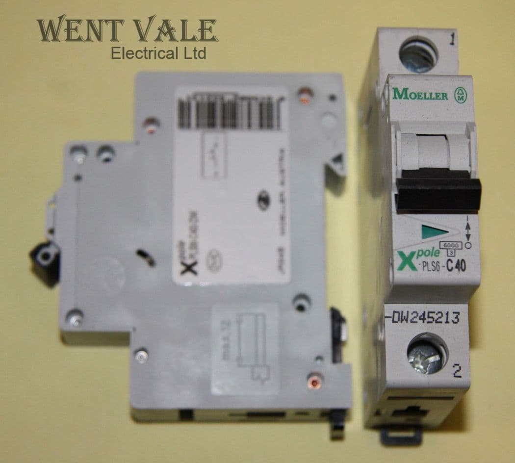 Moeller X Pole - PLS6-C40-DW - 40a Type C Single Pole MCB New