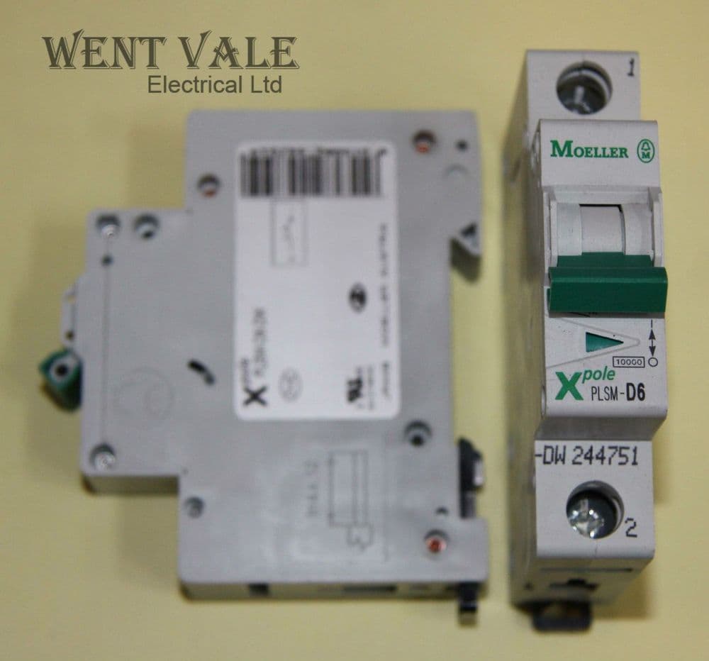 Moeller X Pole - PLSM-D6-DW - 6a Type D Single Pole MCB New
