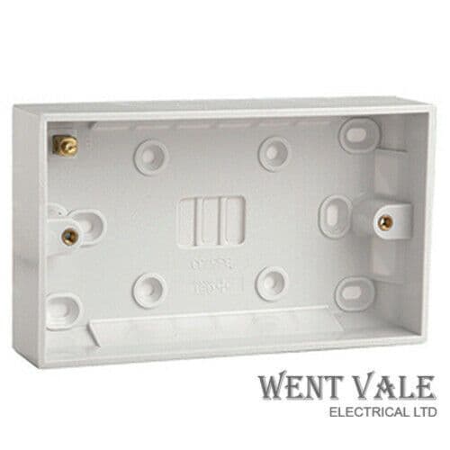Newlec NL8385/225 - White Moulded 25mm Deep Surface Two Gang Box New