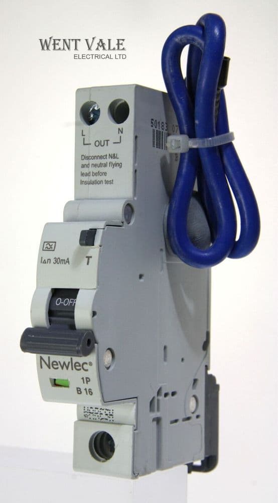 Newlec NLRCB1630BN - 16A 30mA Type B Single Pole A Type Compact RCBO New
