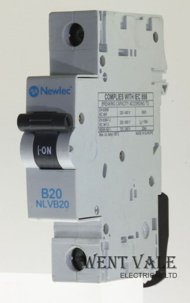 Newlec NLVB20 - 20a Type B Single Pole MCB Used