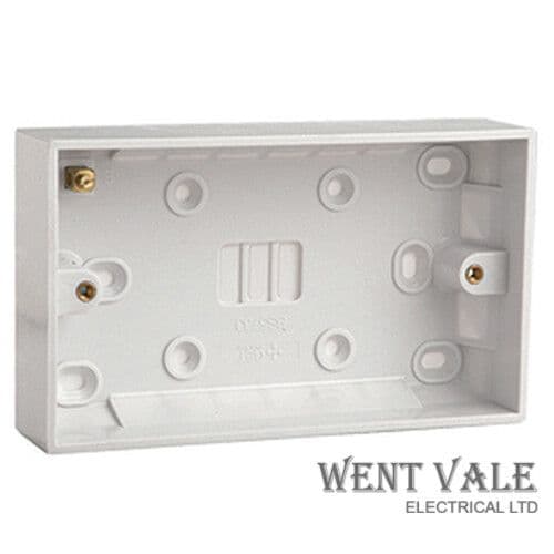 Newlec White Moulded - NL8385/225 - 25mm Deep Surface Two Gang Socket ...