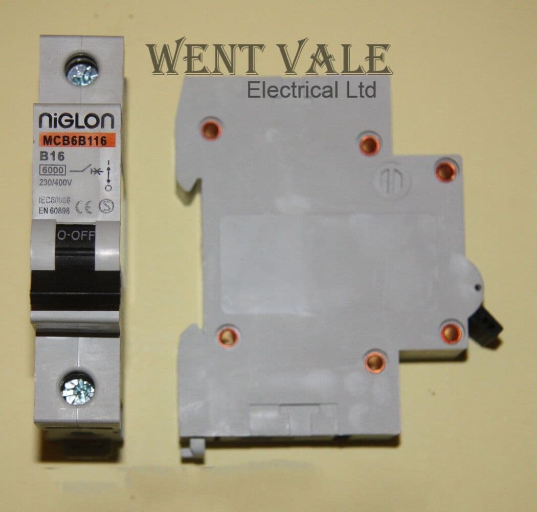Niglon - MCB6B116 - 16a Type B Single Pole MCB Used