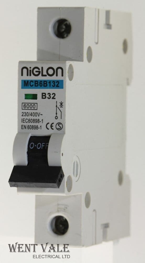 Niglon - MCB6B132 - 32a Type B Single Pole MCB - Used Blue